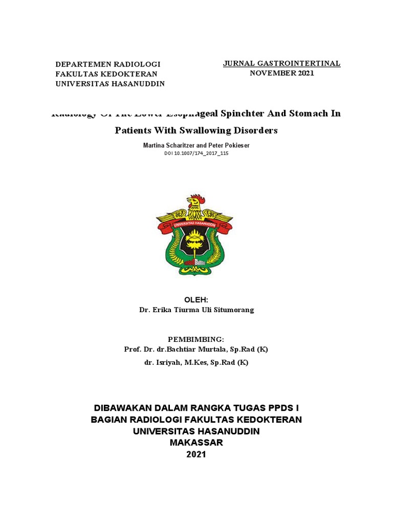 Gambaran Radiologi Sfingter Esofagus Bagian Bawah Dan Gaster Pada ...