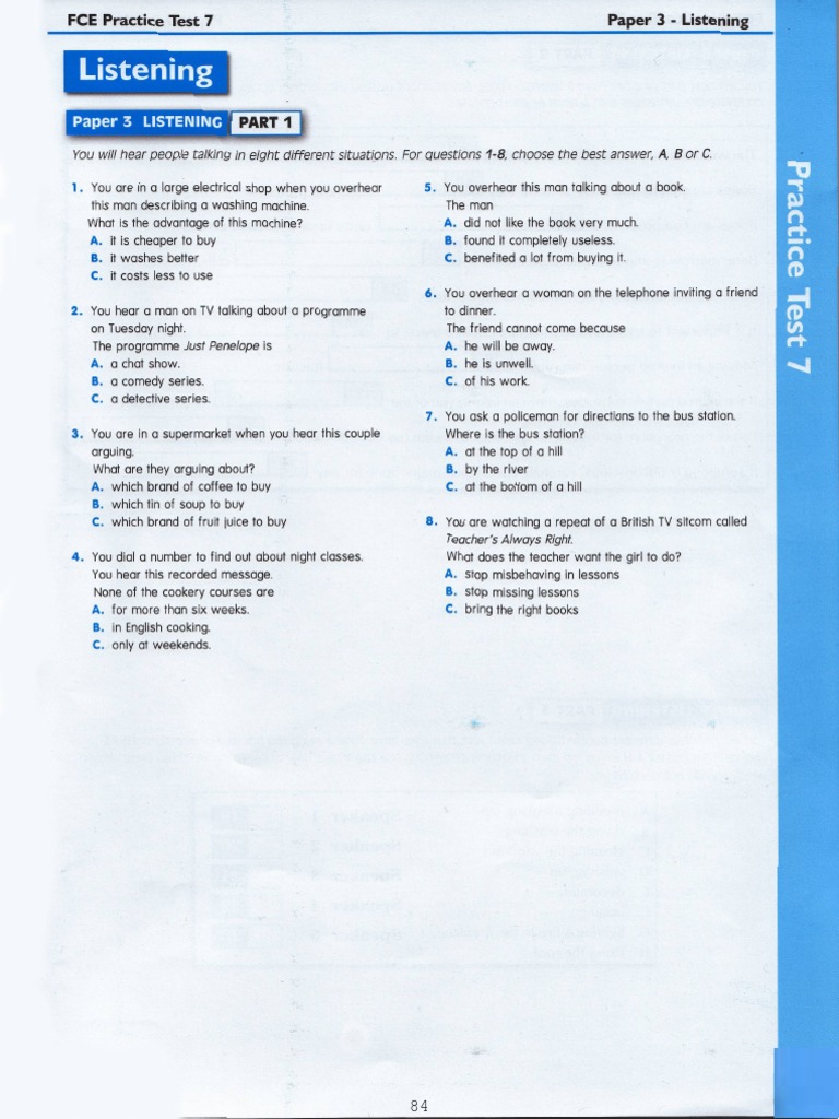 First Listening Test 7 | PDF | Bone