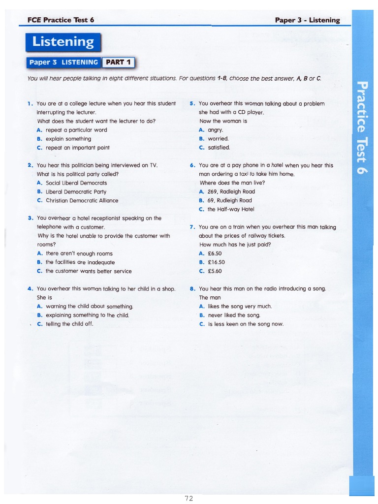 First Listening Test 6 | PDF