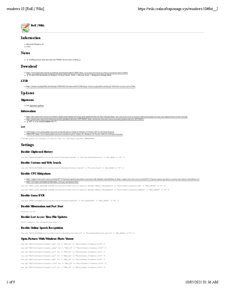 Windows 10 Tweaks | PDF | Windows Registry | Microsoft Windows