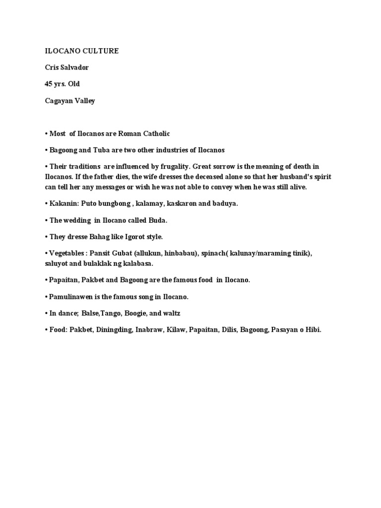Ilocano Culture | PDF