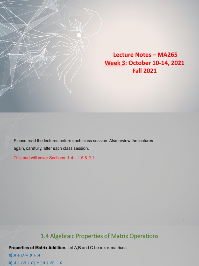 LN3 Students | PDF | Matrix (Mathematics) | Mathematics