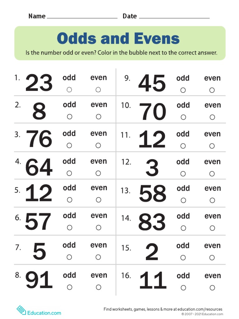 Odds and Evens | PDF