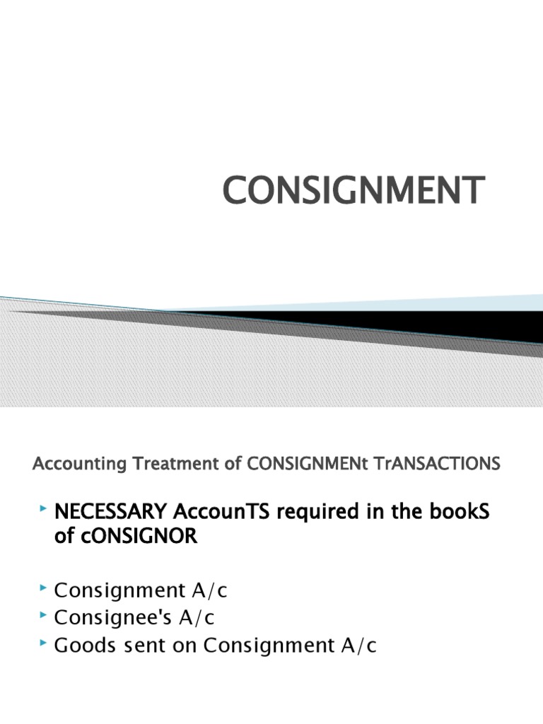 Consignment | PDF | Expense | Financial Services