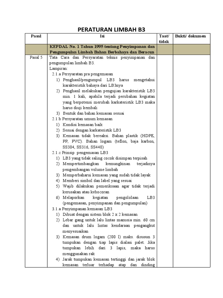 Checklist LB3&B3 | PDF