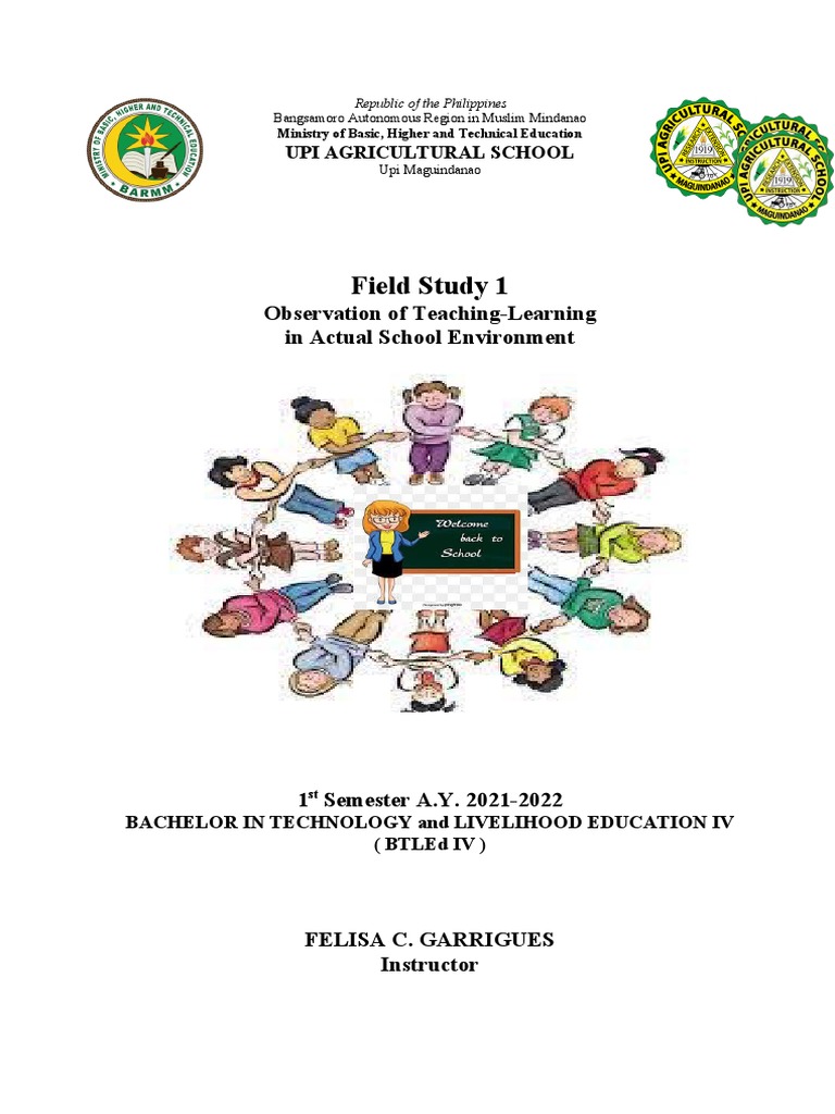 Field Study 1: Observing Teaching-Learning | PDF | Learning | Classroom