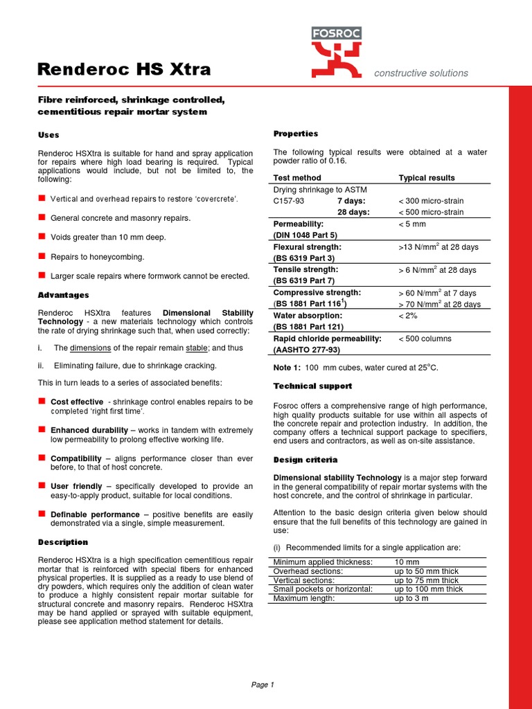 TDS Renderoc HSXtra Saudi Arabia | PDF