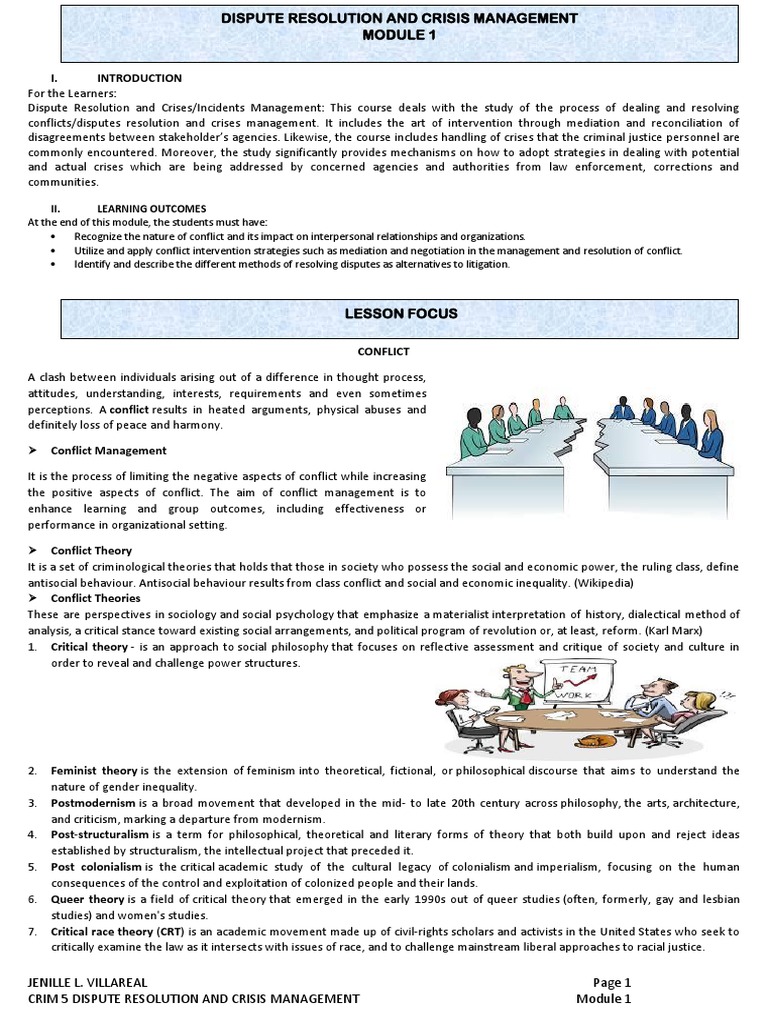 Dispute Resolution and Crisis Management | PDF | Mediation ...