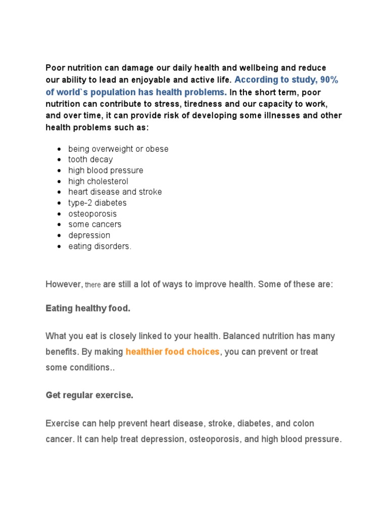 Health Awareness Essay | PDF | Healthy Diet | Cardiovascular Diseases