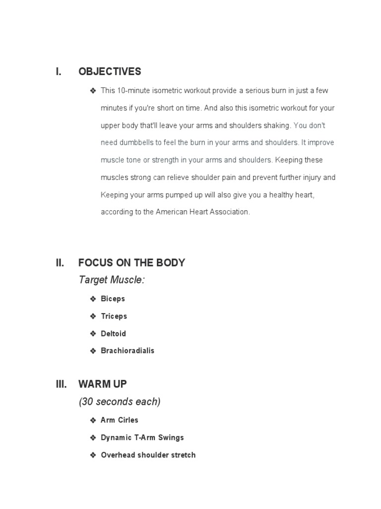 Isometric Exercise | PDF | Arm | Shoulder