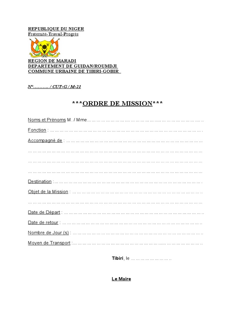 Ordre de Mission | PDF