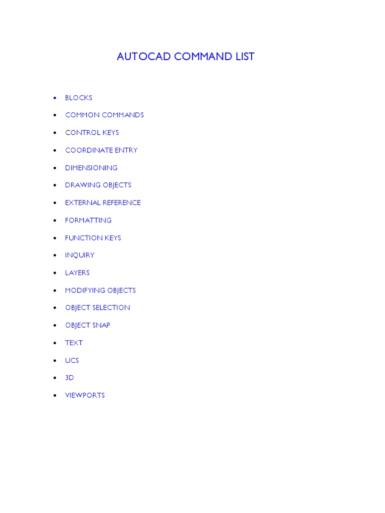Autocad Command List | PDF | Elementary Geometry | Geometry