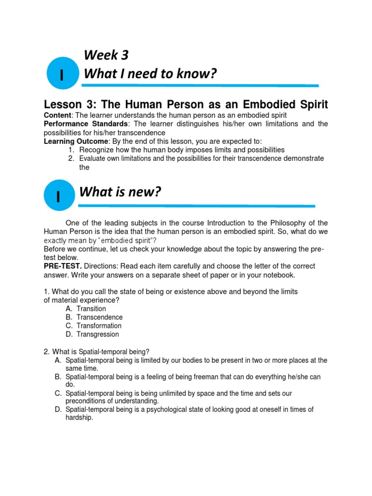 Module 3 Introduction To The Philosophy of The Human Person PDF | PDF ...