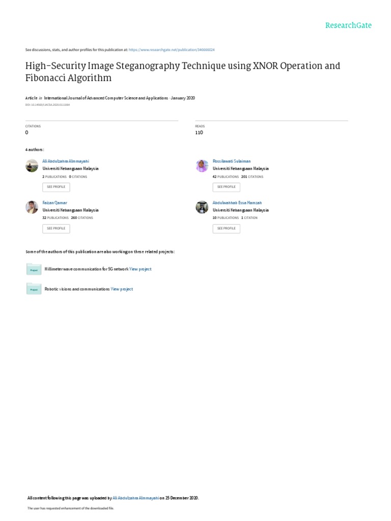 High Security Image Steganography Technique 1 | PDF | Data Compression | Computing
