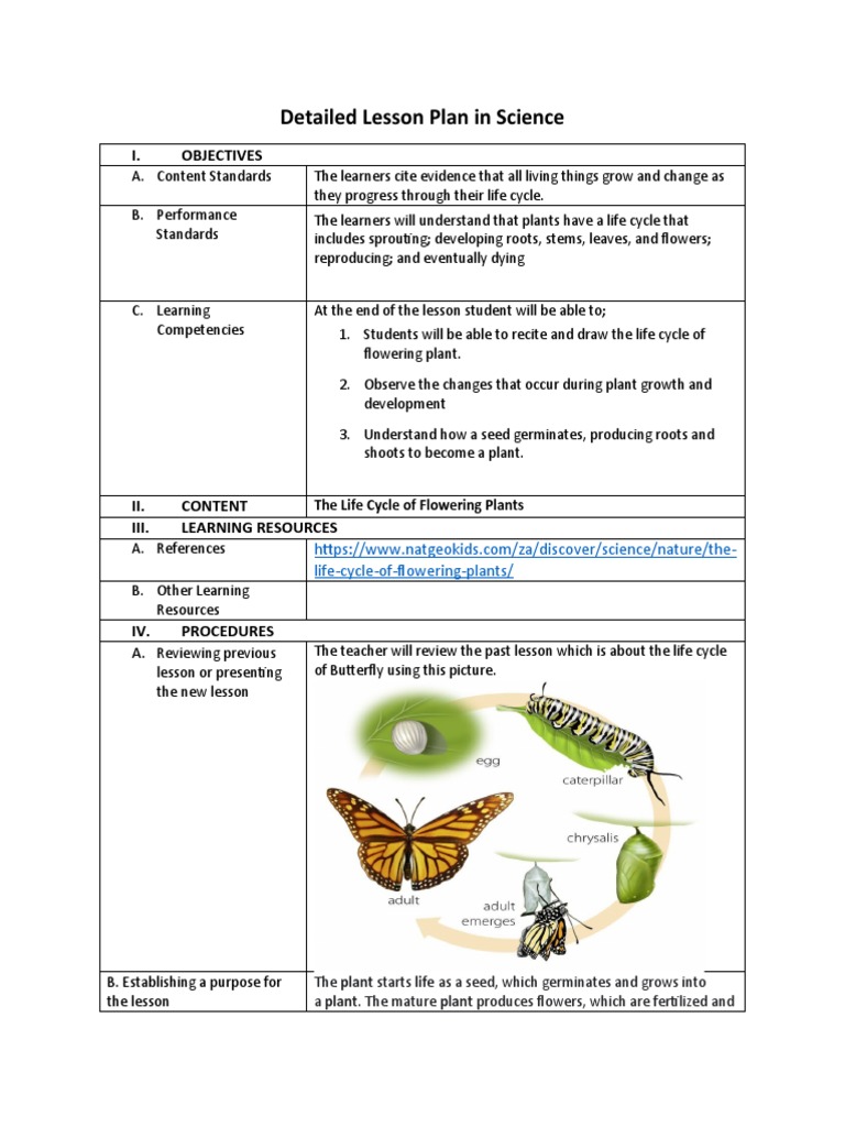 Detailed Lesson Plan in Science | PDF | Seed | Flowers