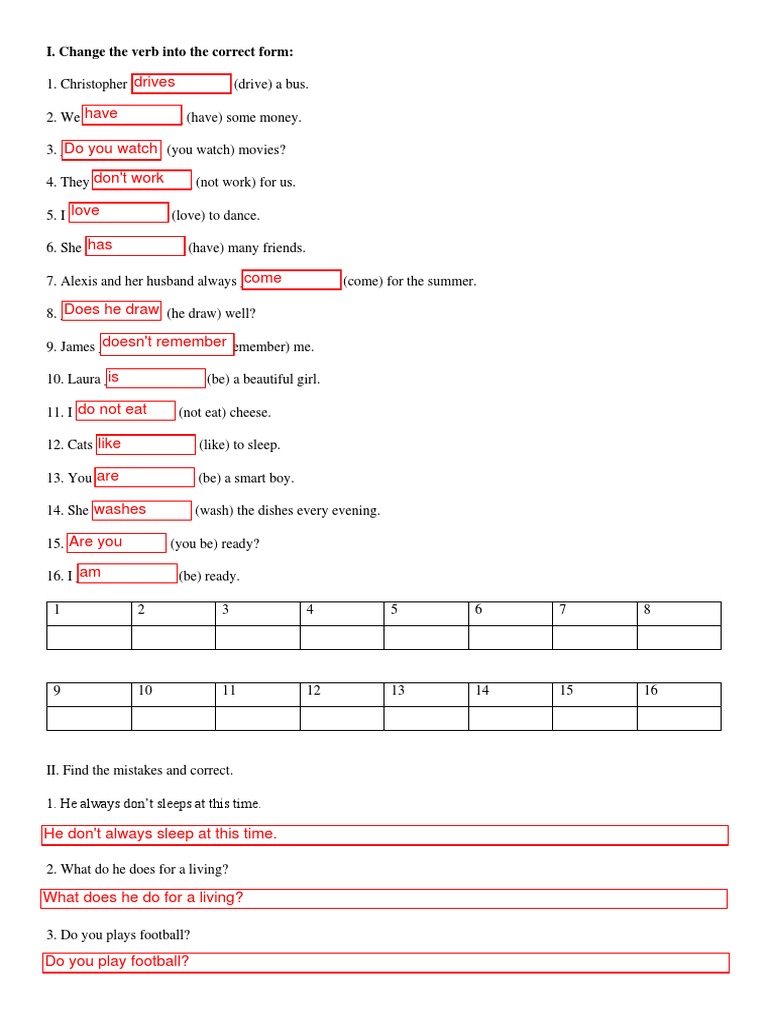 Practice Present Simple Answer Key | PDF | Lunch | Food And Drink