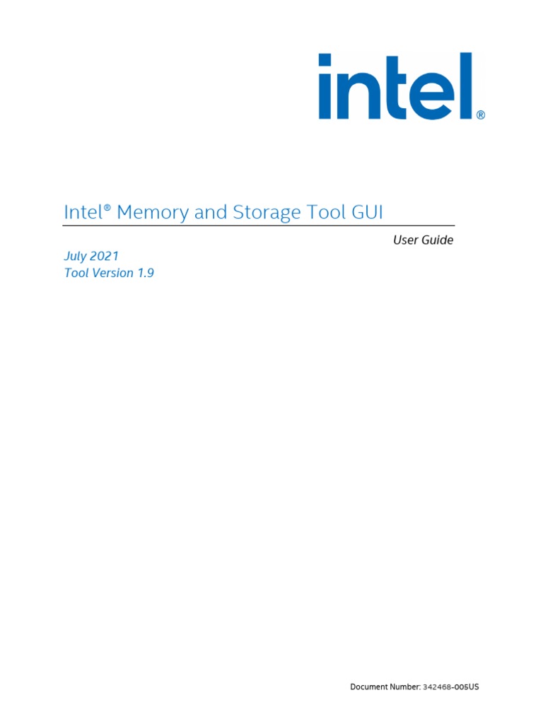 Intel® Memory and Storage Tool GUI | PDF | Solid State Drive | Flash Memory