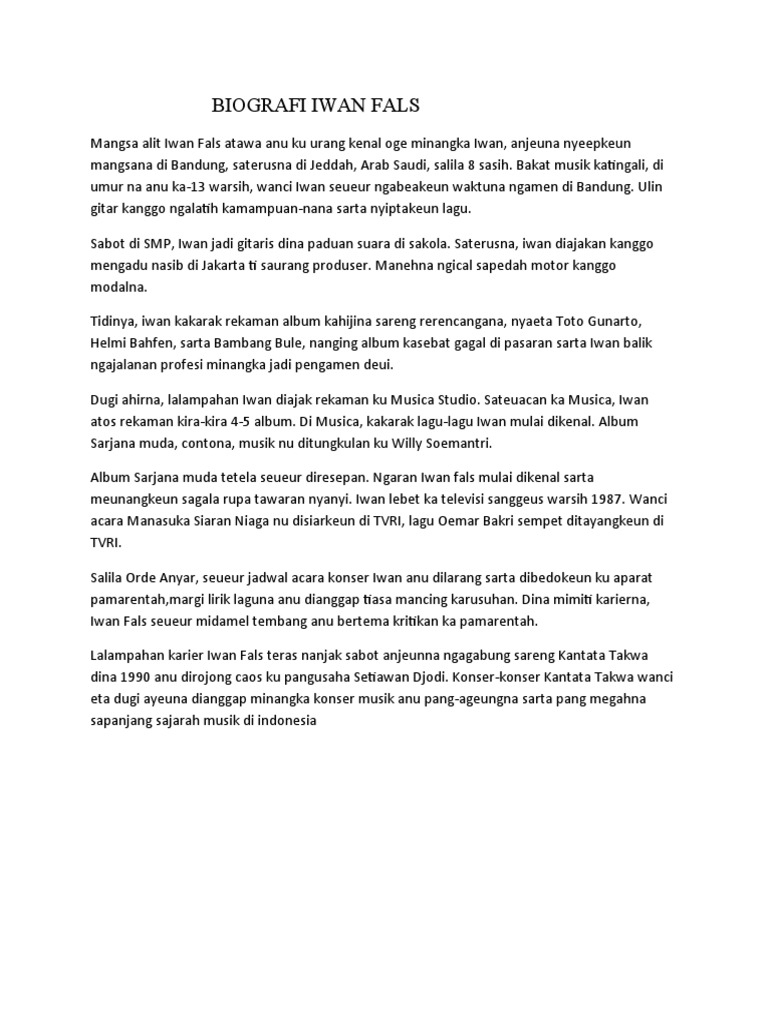 Biografi Iwan Fals | PDF