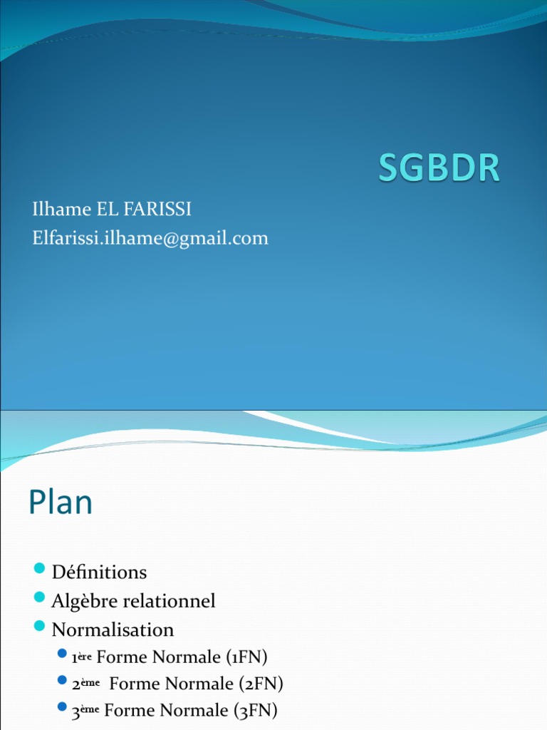 Chap 4 SGBDR | PDF | Base de données relationnelle | Gestion des données