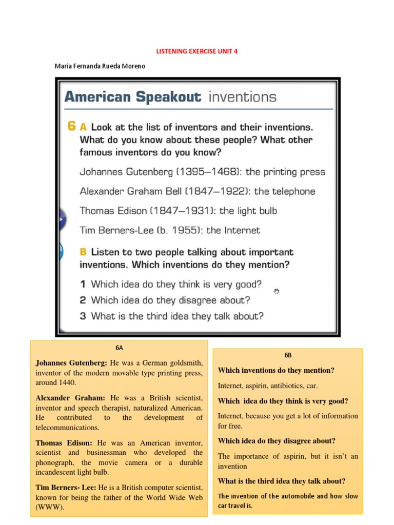 Listening Exercise Unit 4 Pre Intermediate | PDF