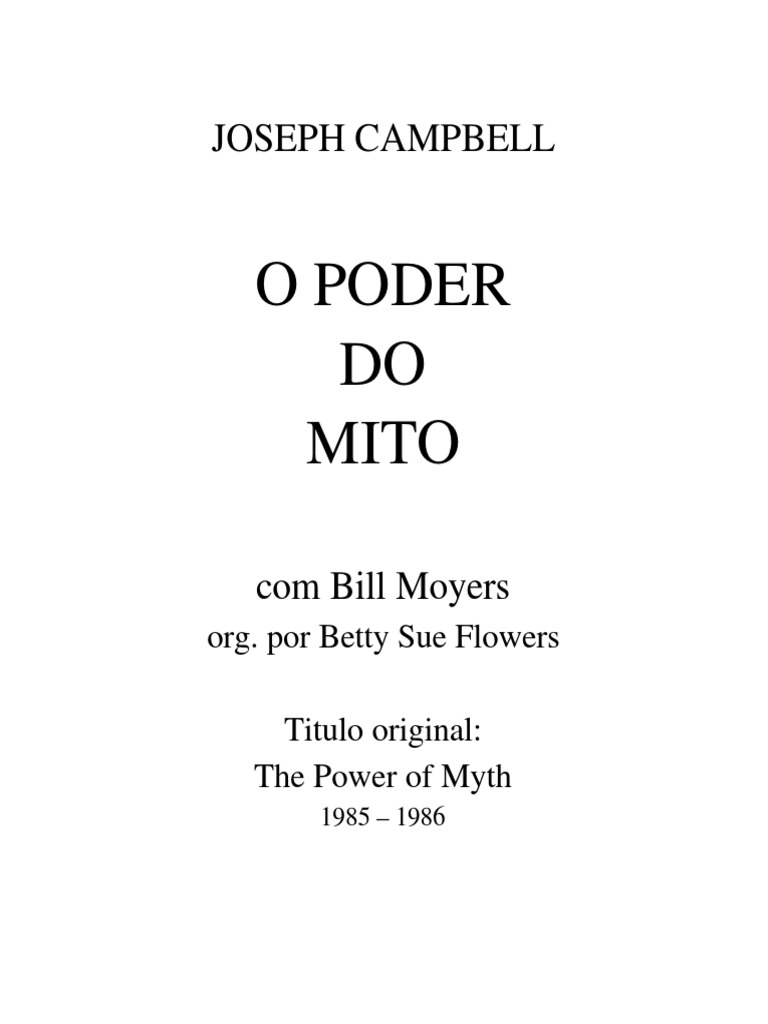 Joseph Campbell o Poder Do Mito | PDF