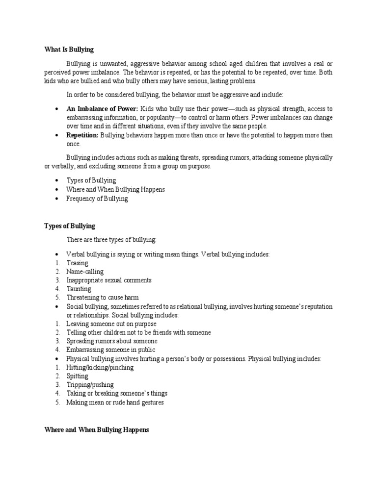 What Is Bullying | PDF | Bullying | Extortion