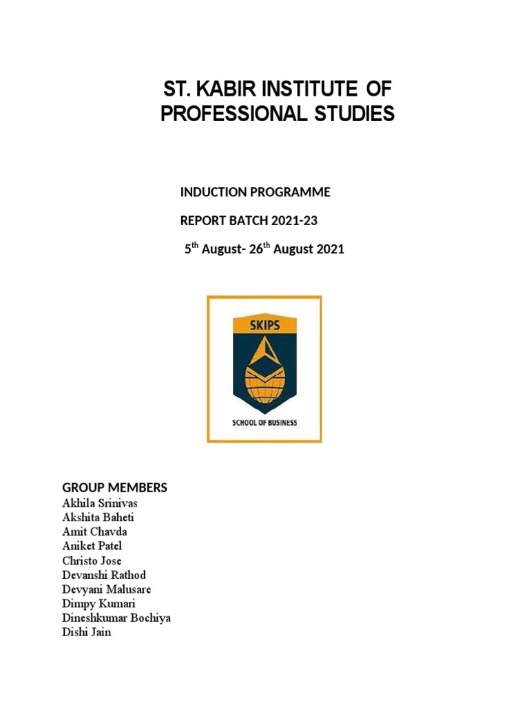 Induction Report | PDF | Swot Analysis | Mentorship