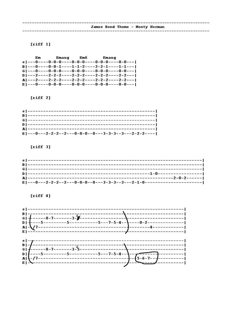 James Bond Theme Guitar | PDF