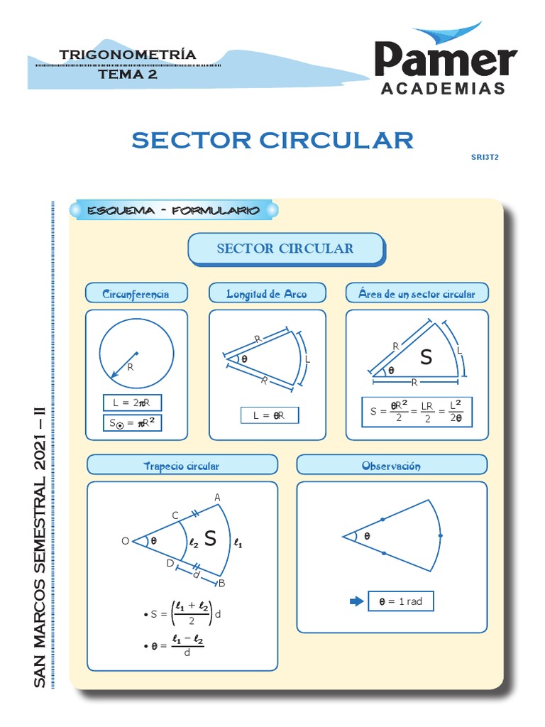 T - Sem2 - Sector Circular | PDF | Geometría euclidiana | Matemáticas