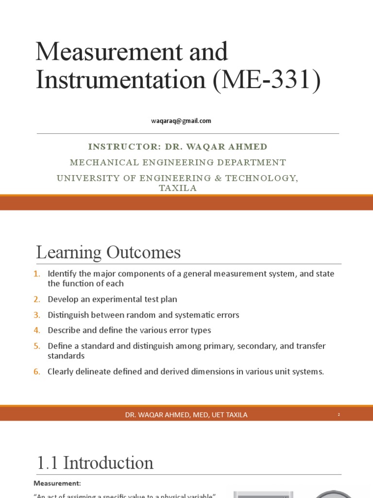 Lecture 1 (Basic Concepts of Measurement Methods) | PDF | Measurement ...