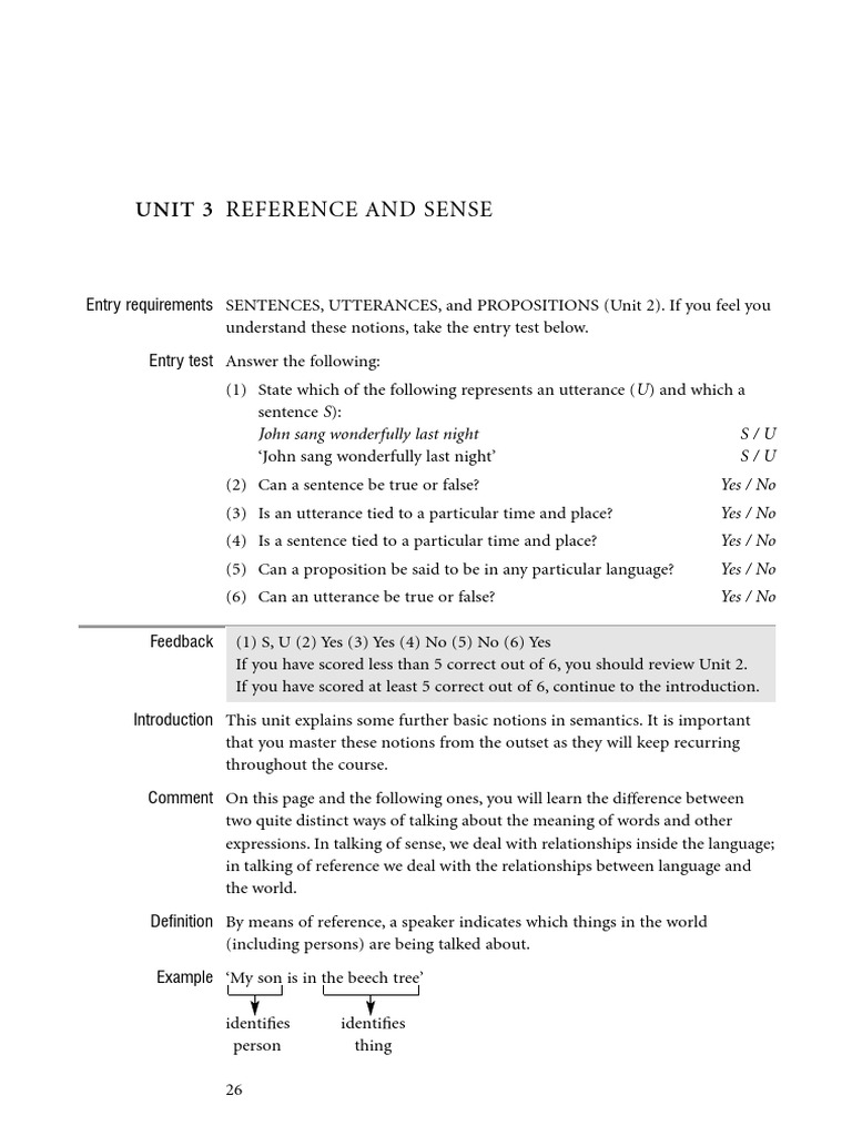 Unit 3 Reference and Sense | PDF | Word | Proposition