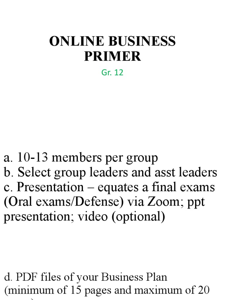 Online Business Primer | PDF | Business | Art