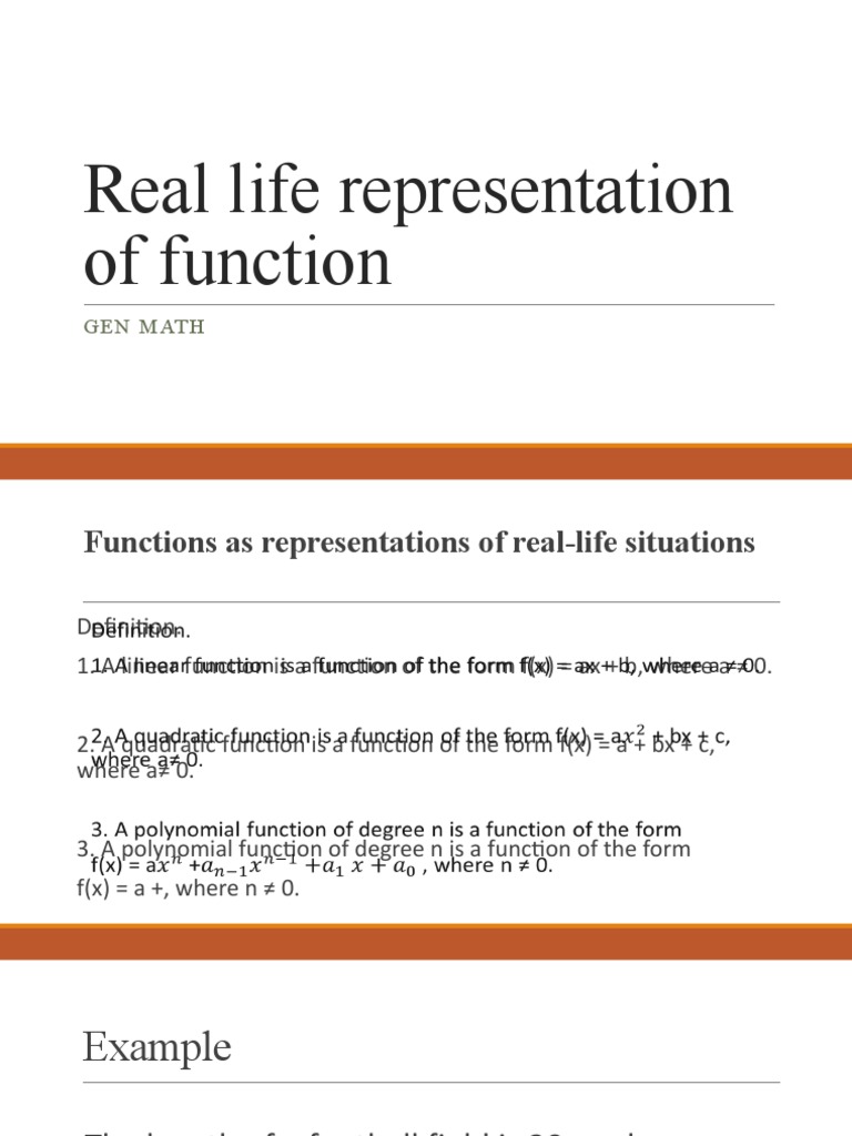 Real Life Representation of Function: Gen Math | PDF | Finance & Money ...