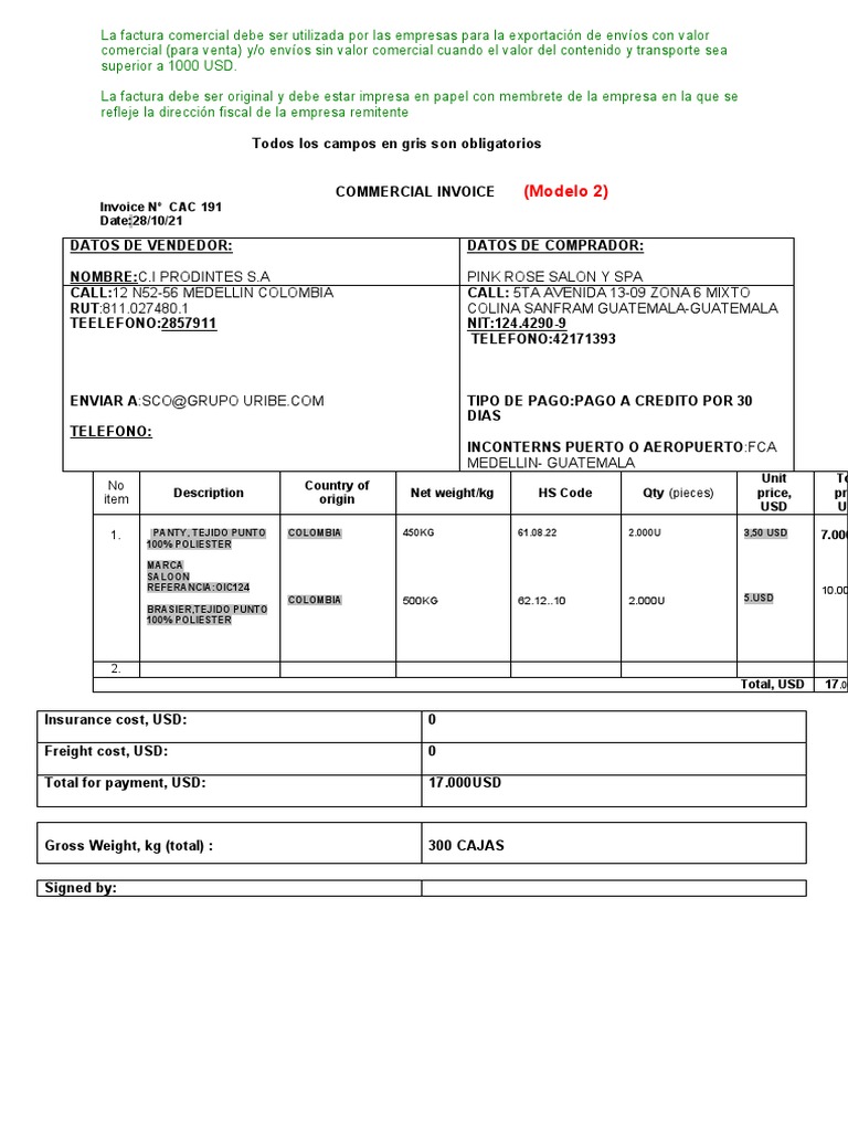 Factura Comercial Es | PDF | Contabilidad | Documentos empresariales