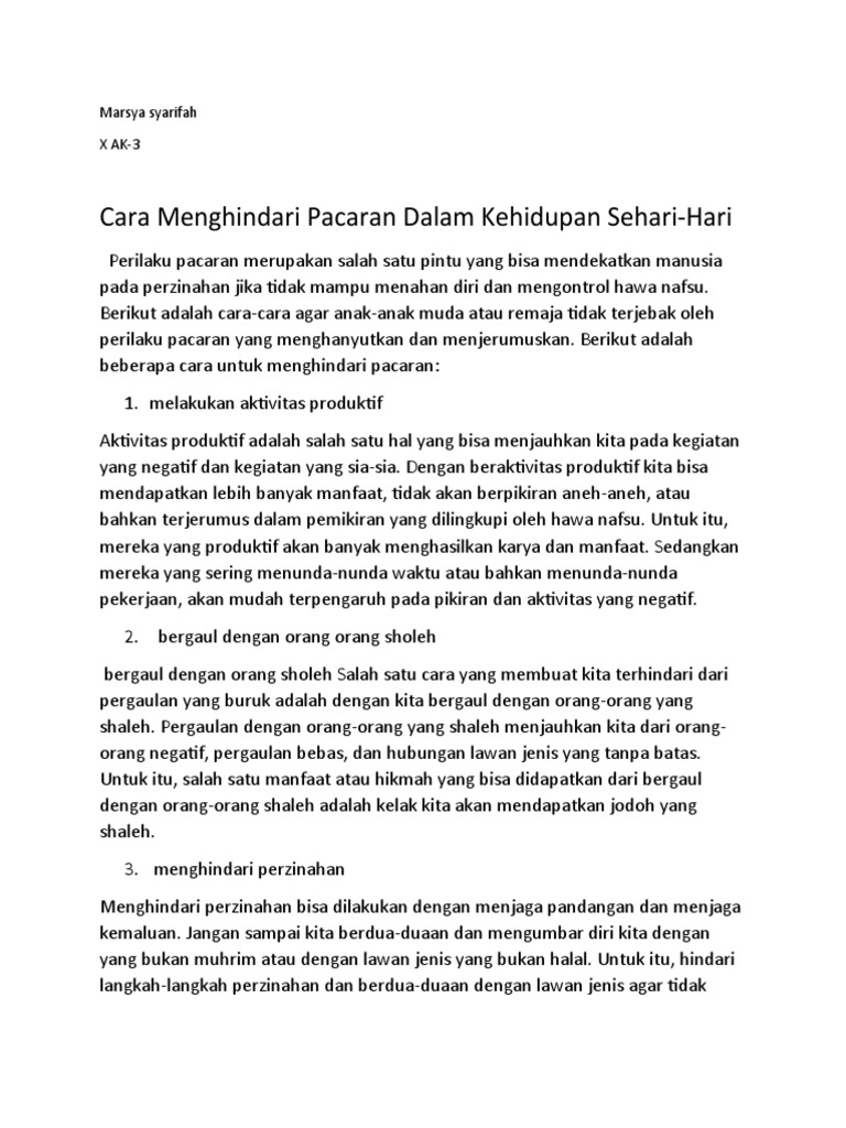 No Pacaran BK Marsya | PDF