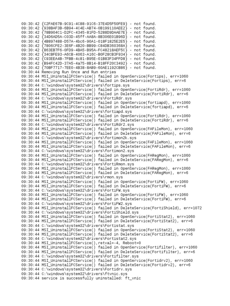 FC Remove Log | PDF | Ibm Pc Compatibles | Operating System Families