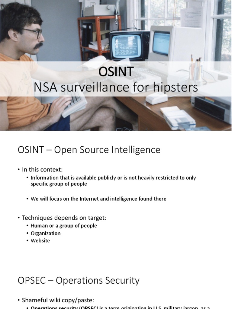 Osint NSA Surveillance For Hipsters | PDF | Computing | Information Technology