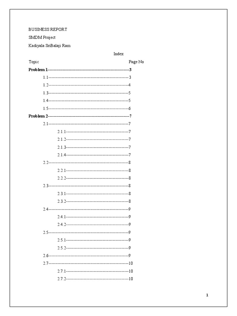 SMDM Project Business Report Analysis | PDF | P Value | Mean