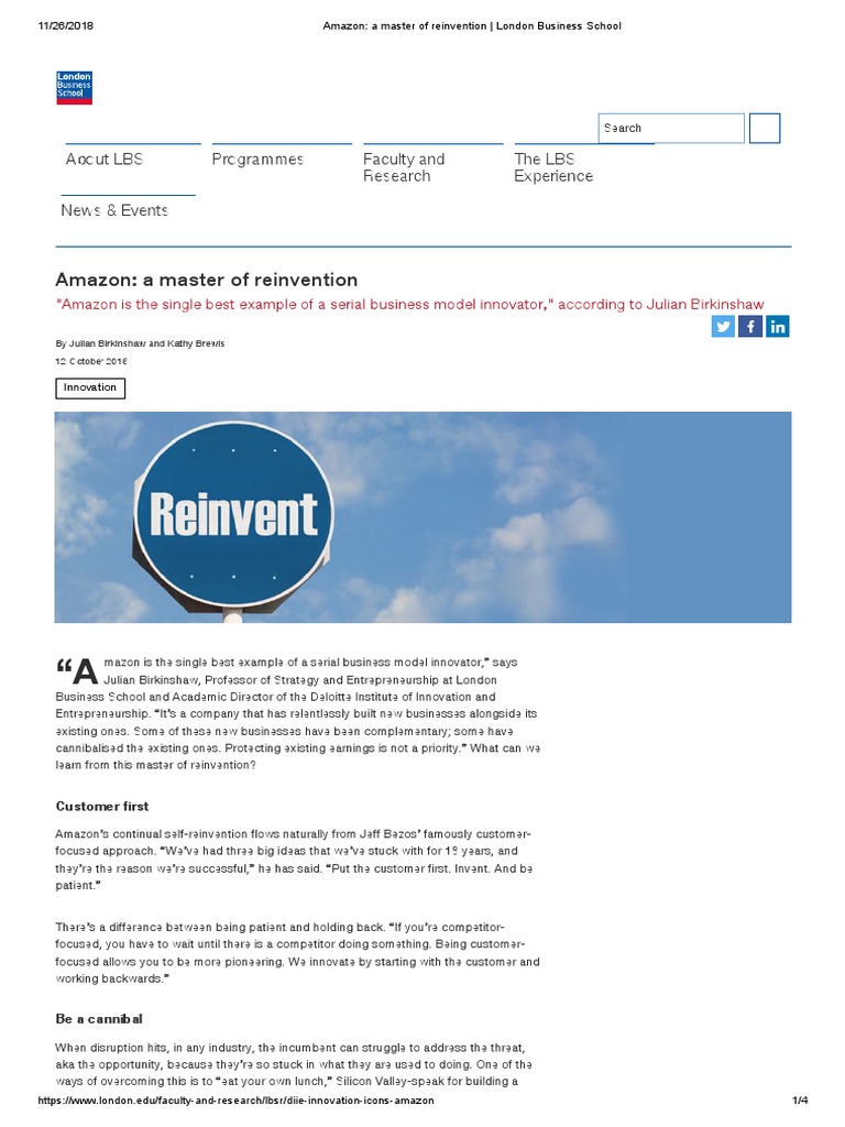 Amazon Case Study Pdf Innovation