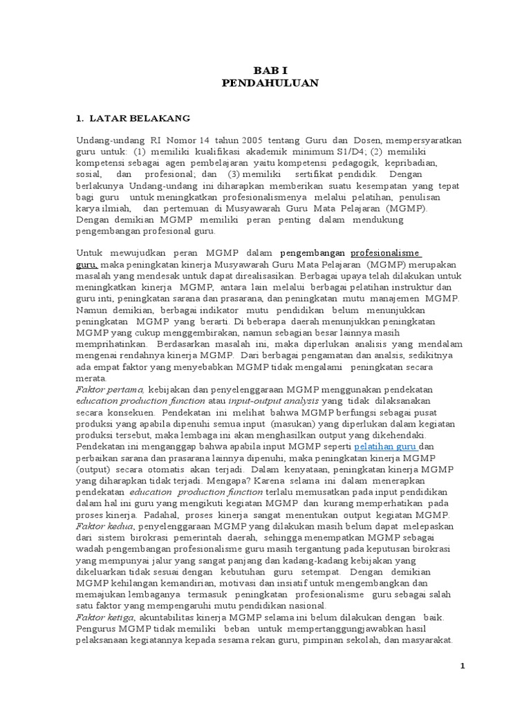 Rencana Program Kerja MGMP Mat SMP | PDF