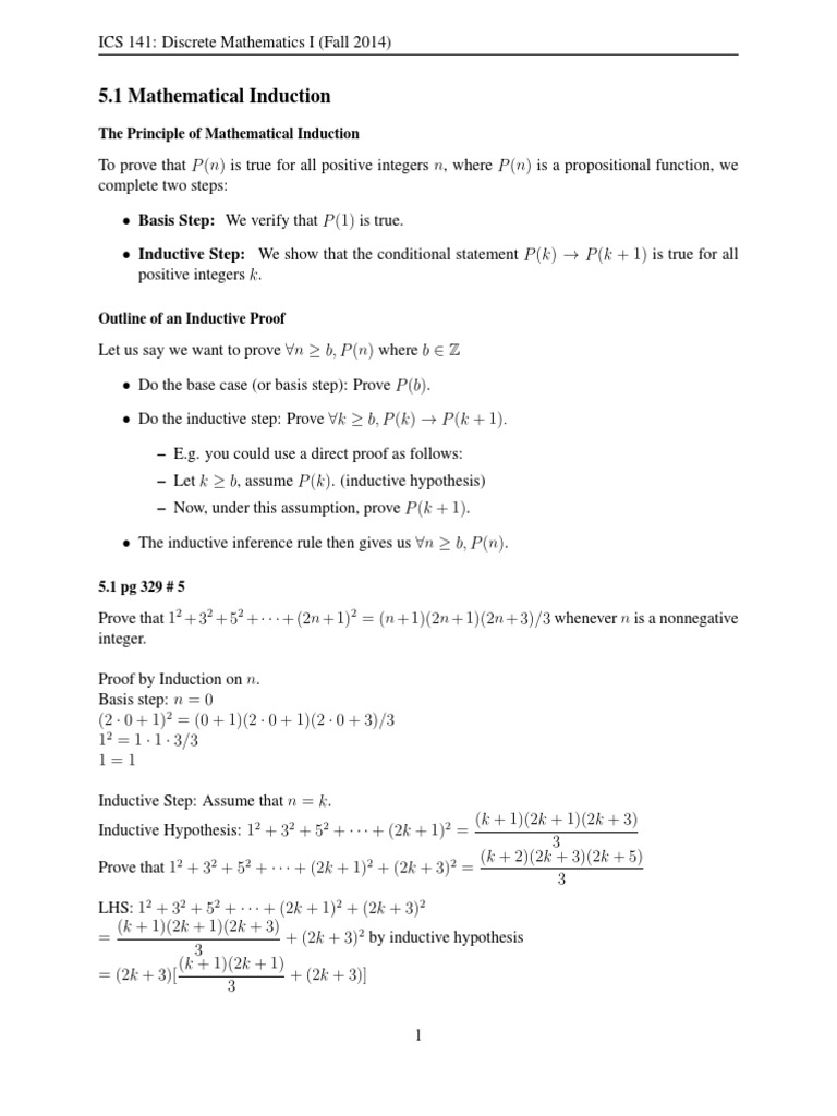 The Principle of Mathematical Induction | PDF | Mathematical Proof ...
