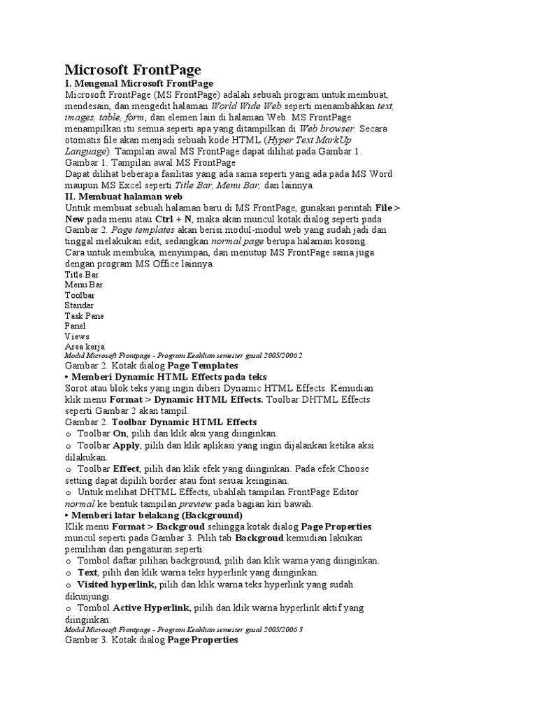 Microsoft Front Page | PDF