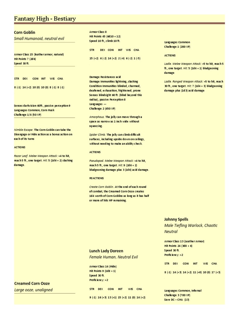 Bestiary | PDF | Dungeons & Dragons | Gary Gygax Games