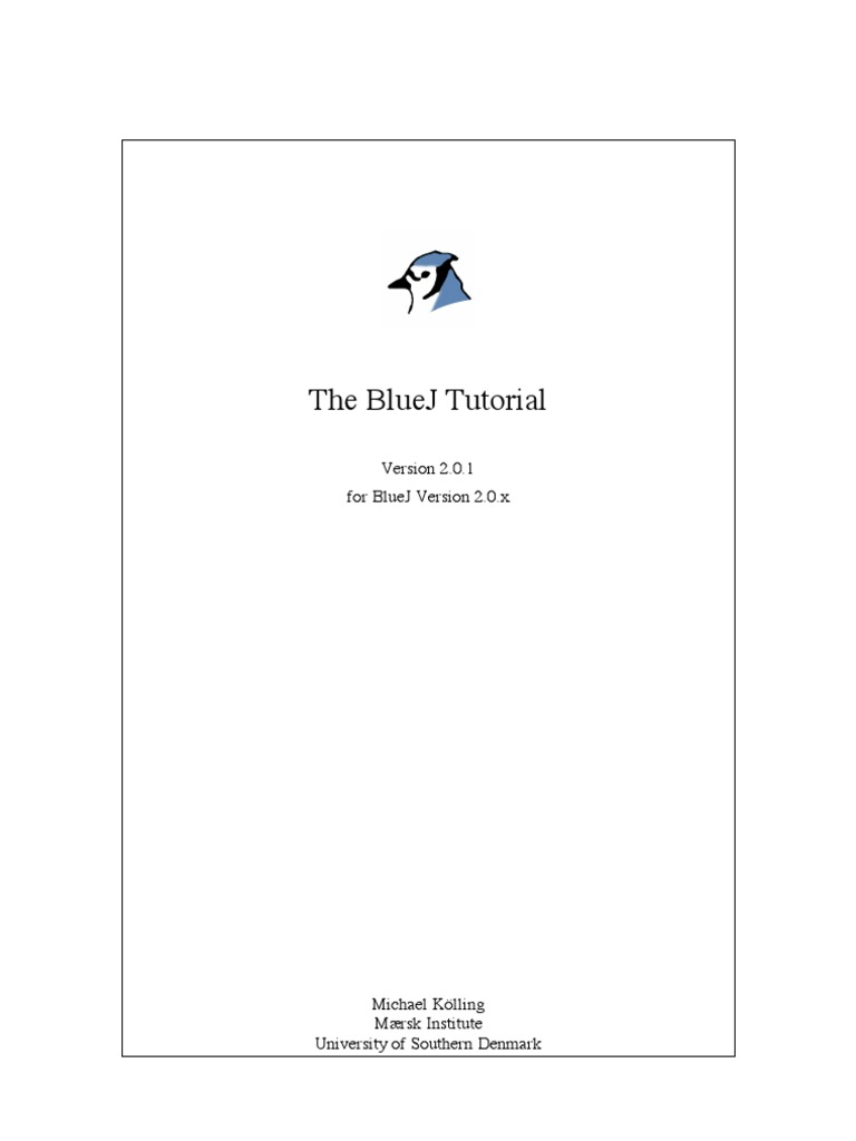 The Bluej Tutorial Pdf Method Computer Programming Class Computer Programming