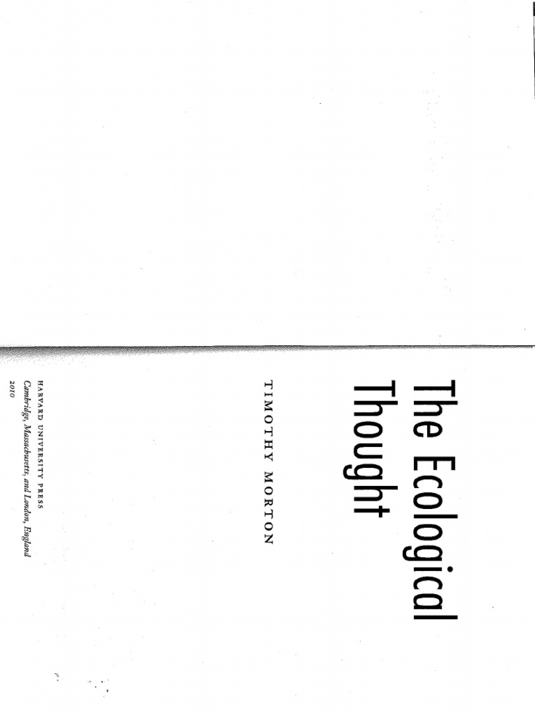 Timothy Morton - The Ecological Thought 2010 | PDF