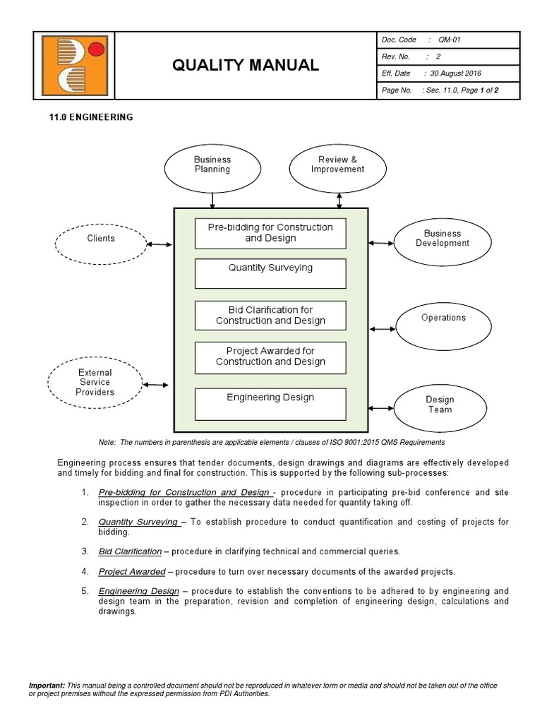 PDI Quality Manual Rev 2 - 11.0 Process Diagram and Description (ENG ...