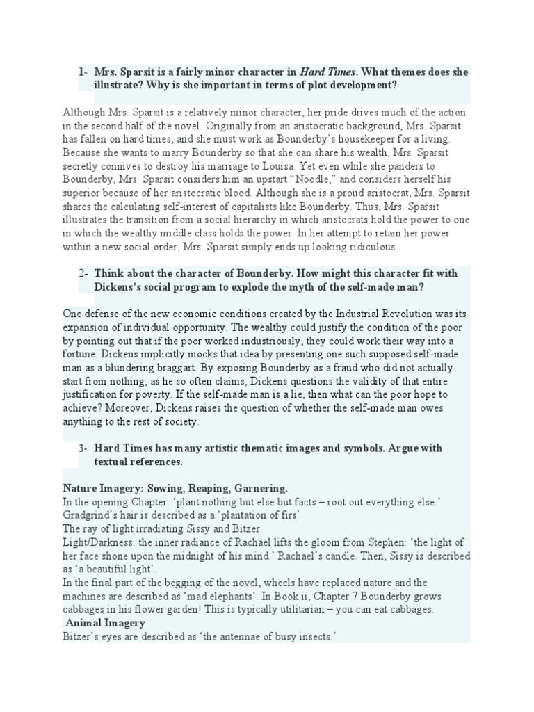 Mrs. Sparsit and Class Conflict in Hard Times | PDF | Classics