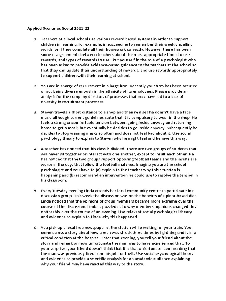 Social Psychology in Everyday Scenarios | PDF | Psychology | Learning