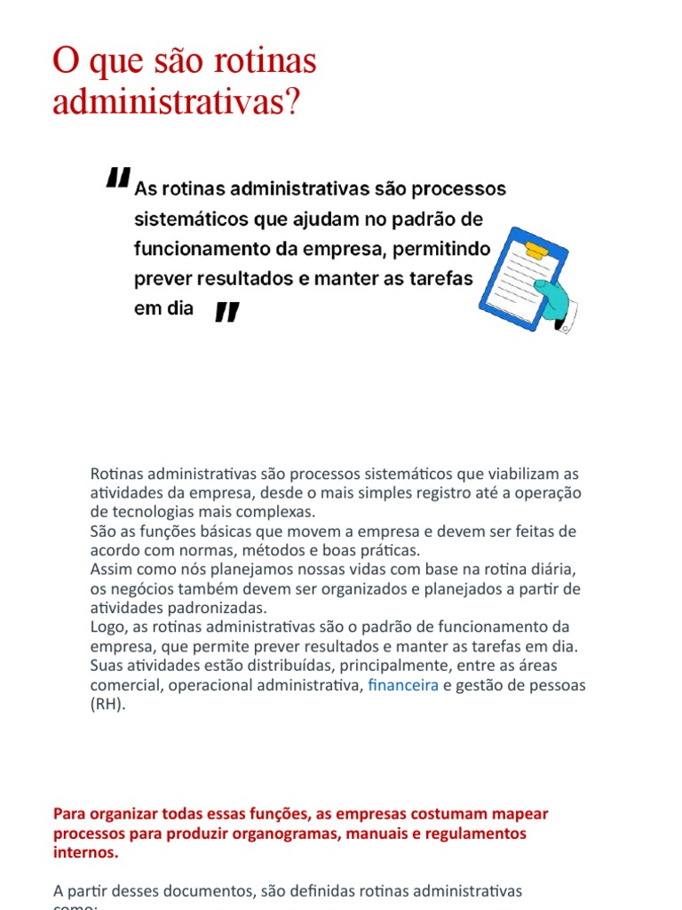 Rotinas Administrativas | PDF | Gestão de recursos humanos | Marketing