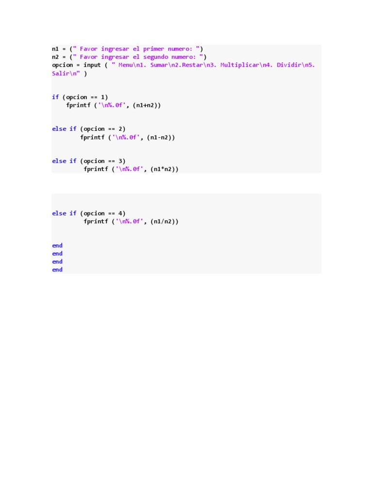 Calculadora Matlab | PDF